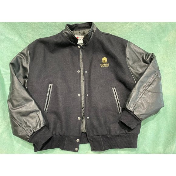 Ferrero Rocher | Jackets & Coats | Vtg 9s Ferrero Rocher Wool Leather Varsity Jacket Mens Xl ...